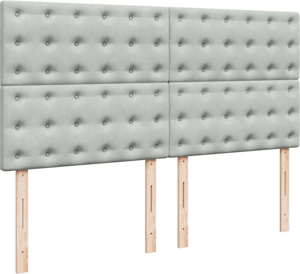 Box spring postel s matrací světle šedá 200x200 cm samet 3293314