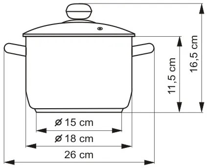 KOLIMAX - české nerezové nádobí Hrnec s poklicí KOLIMAX CERAMMAX PRO STANDARD - granit černý, 18 cm, 3,0 l