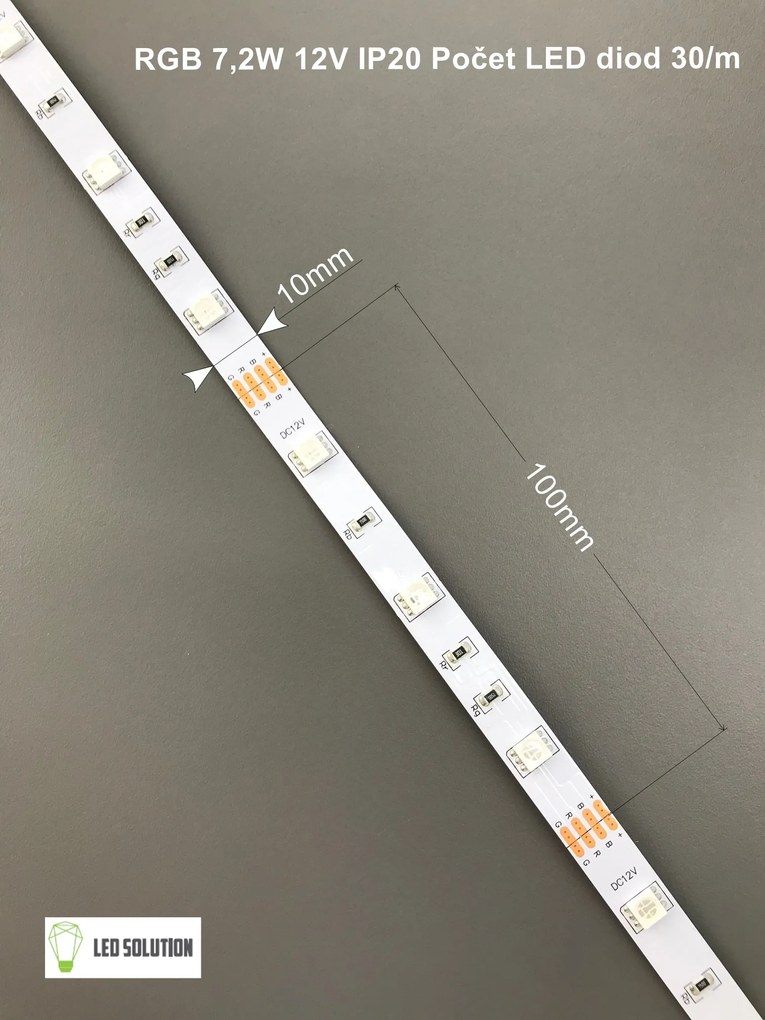 LED Solution RGB LED pásek 7,2W/m 12V bez krytí IP20 08110