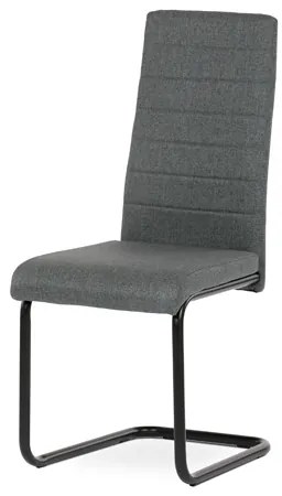 Židle jídelní, šedá látka, černý kov DCL-401 GREY2