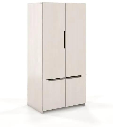 Bílá šatní skříň z borovicového dřeva 86x180 cm Bergman - Skandica