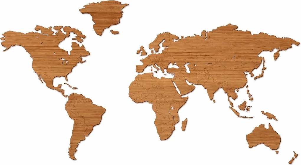 Magnetická mapa světa Geo Matrix Ořech / 150 x 75 cm