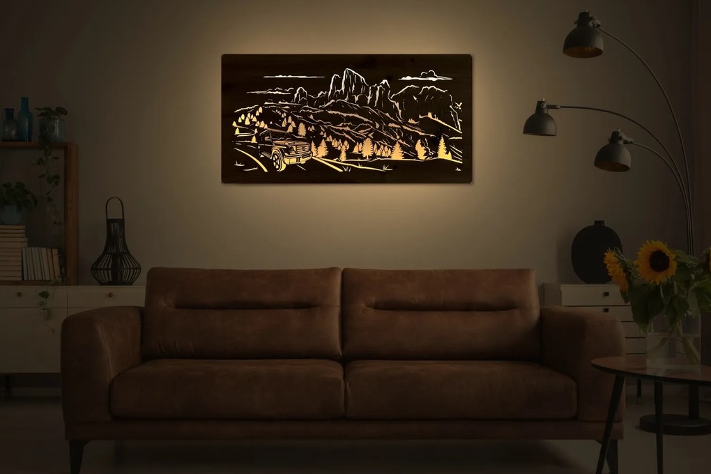 Li-Go "Mercedes Benz G" světelný obraz 230V 80x42cm provedení povrchu: dub