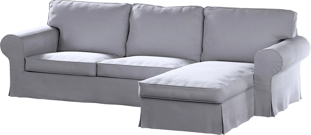 Potah na pohovku IKEA Ektorp 2-místná s lenoškou barva šedá látka lesklé, sametová