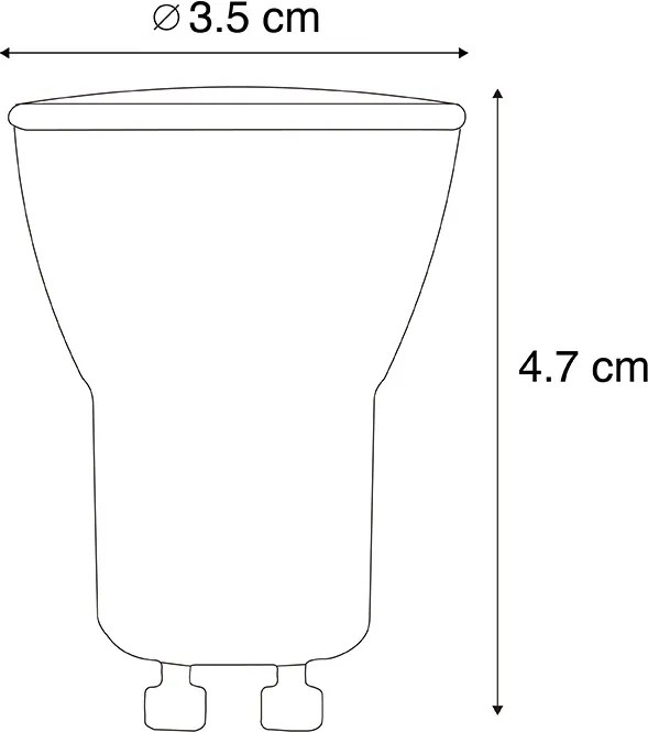 Sada 5 stmívatelných LED žárovek GU10 35mm 3W 220 lm 2700K