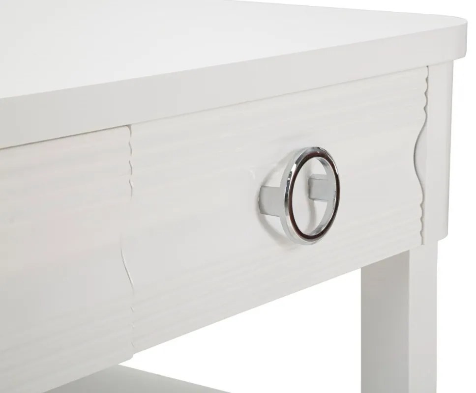 Designový konferenční stolek Hahnunah 90 cm bílý lesk