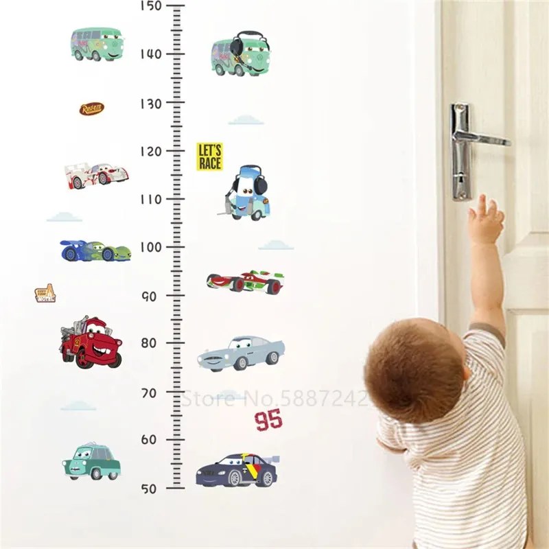 Samolepky na zeď - dětský metr (Mickey, Frozen, Spiderman a jiné) Motiv: auta