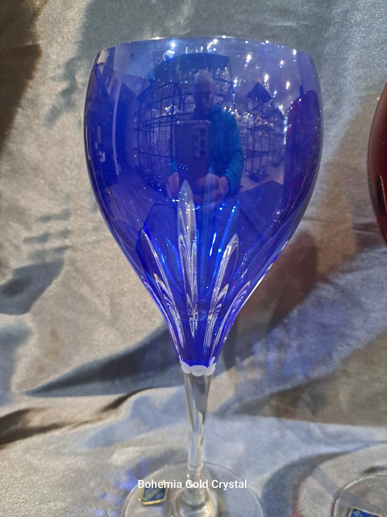 Barevné sklenice na víno, modrá a červená, 280 ml, 2 ks