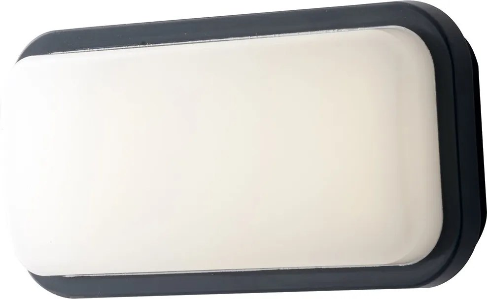 FAN LED-SHELLY-Q-L ANT Venkovní stropní svítidlo LED SHELLY antracit polykarbonát 20 W 2500 lm 3000/4000 K IP65 29,6x14,6x7,6 cm - FANEUROPE