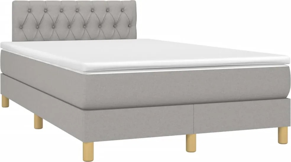 Box spring postel s matrací světle šedá 120x190 cm textil 3269793