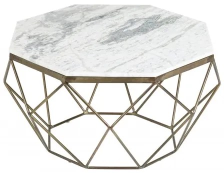 Bílý mramorový konferenční stolek Diamond 70 cm
