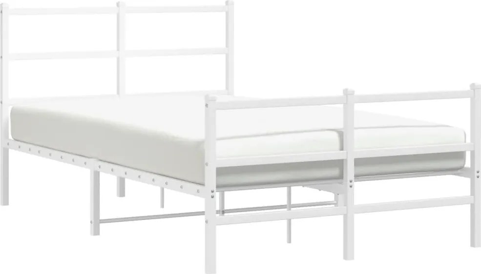 vidaXL Kovový rám postele s hlavovým a nožním čelem 120 x 190 cm [355429] Barva: Černá