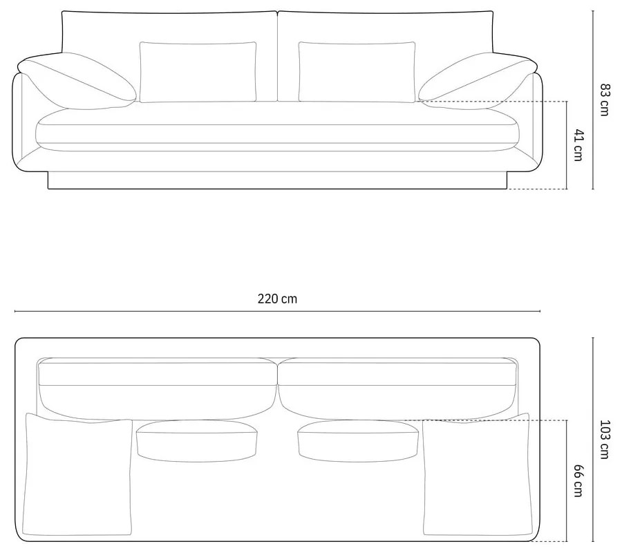 Bílá pohovka 220 cm Torino – Micadoni Home