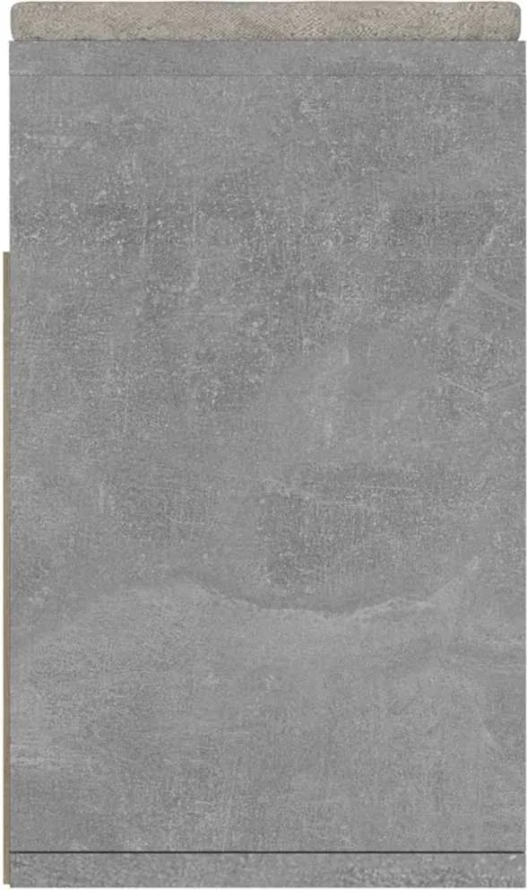 Lavice s botníkem a poduškou betonově šedá 104x30x49cm kompozit 326754