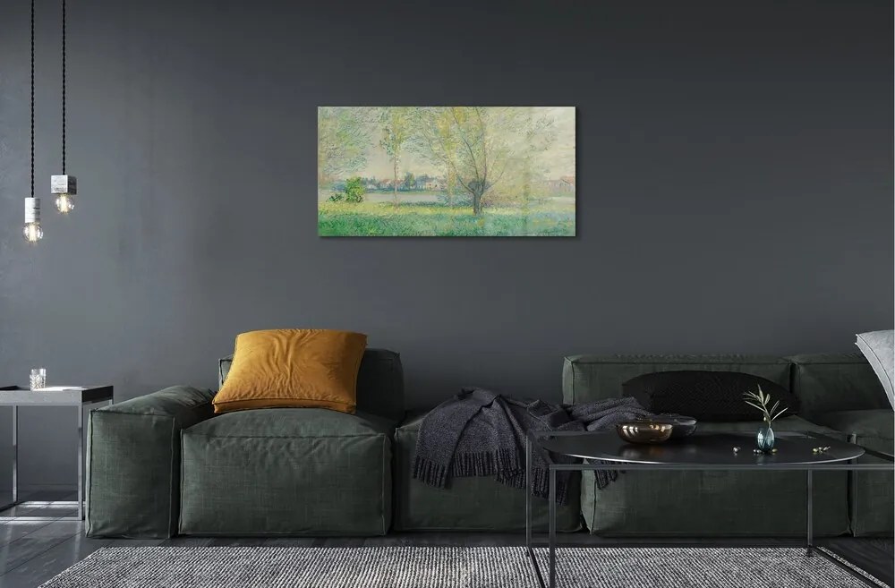 Obraz na skle Art namalovaný louka 125x50 cm