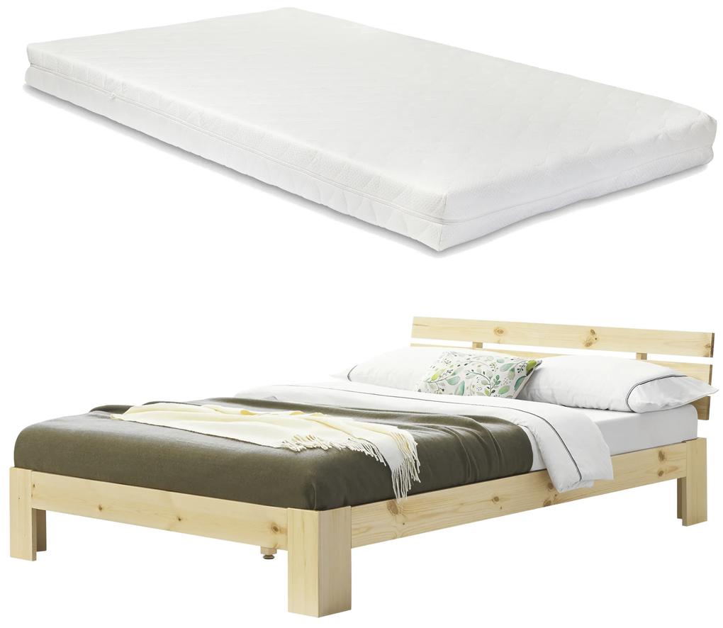 [en.casa] Manželská postel ABWB-2016 s matrací a roštem 140x200 cm