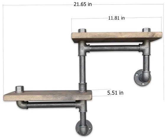 Nástěnná police BORURAF 30x55 cm smrk
