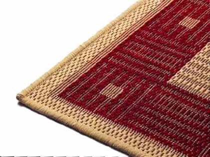 Oriental Weavers, Kusový koberec SISALO/DAWN 879/O44P (J84 Red) – na ven i na doma, 67x120, béžová, chodba / předsíň