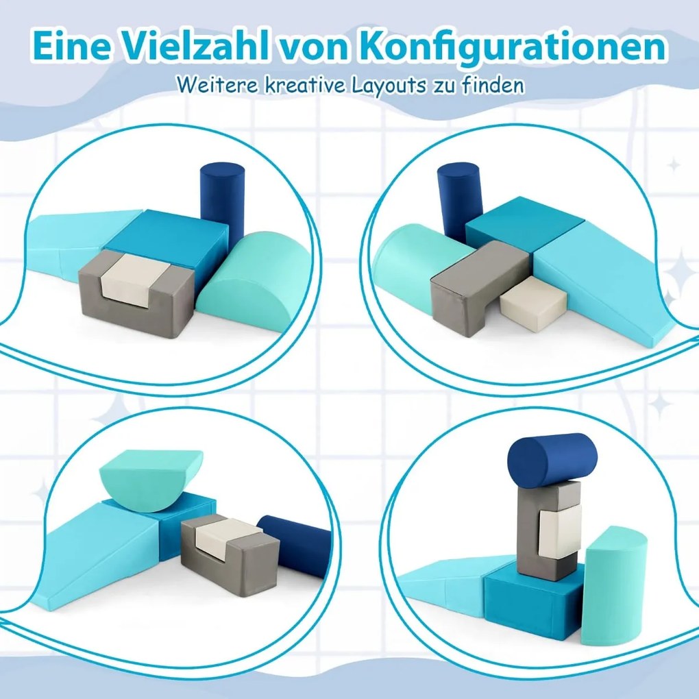 Costway 6 PCS. Schaumstoffbausteine Riesenbausteine zum Toben und Klettern