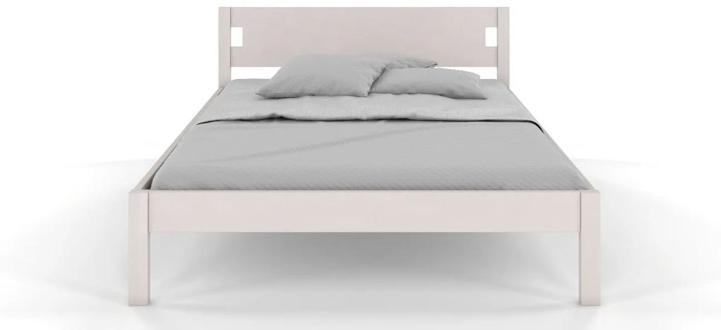 Dřevěná buková postel Visby LAXBAKEN / 160x200 cm, bílá barva