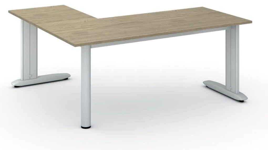 Rohový kancelářský stůl PRIMO FLEXIBLE, 180x160 cm, dub přírodní