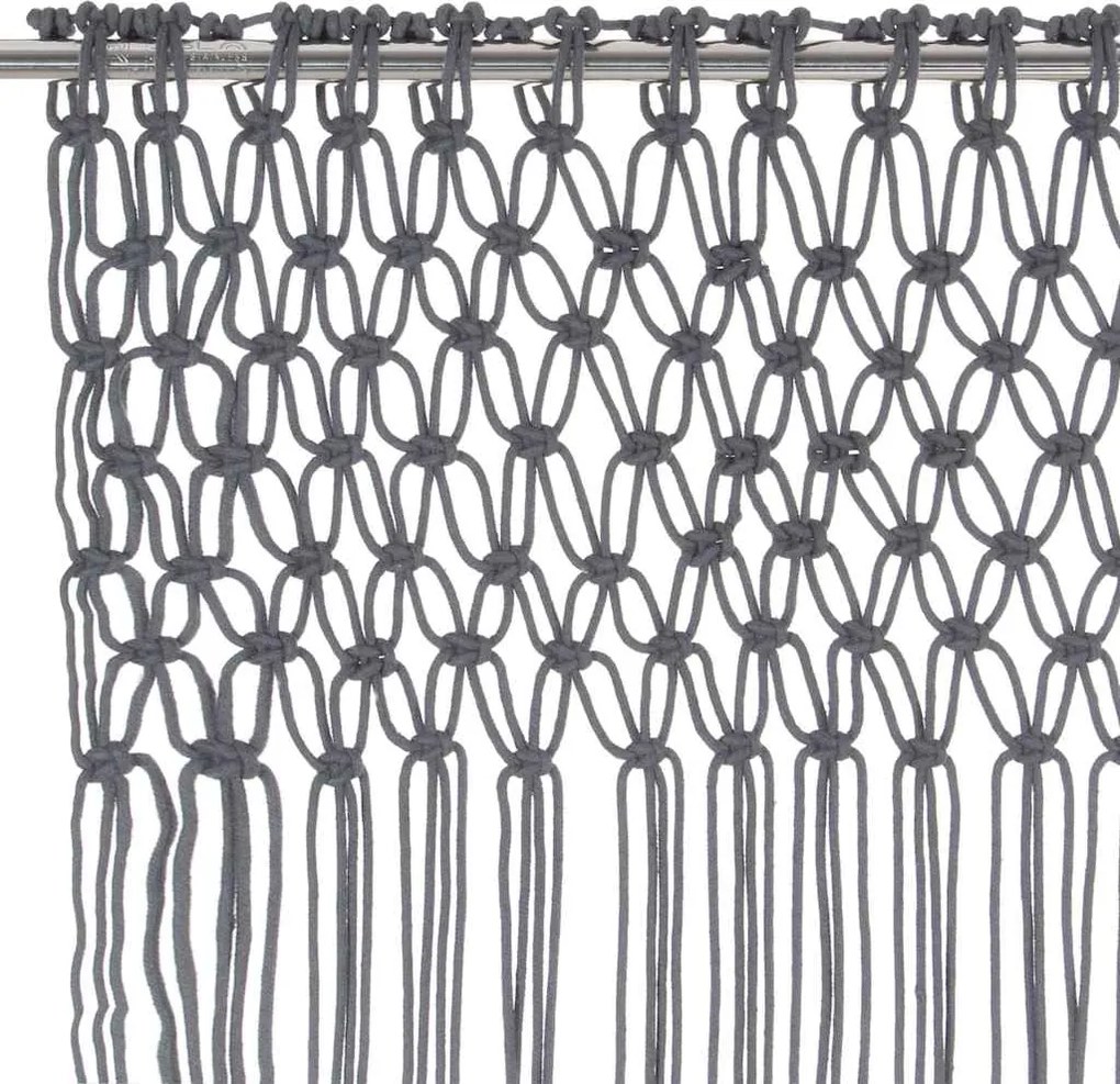 Macramé závěs antracitový 140 x 240 cm bavlna 323991