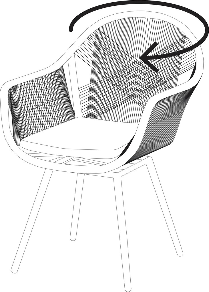 Tchibo - Otočná zahradní židle s textilním křížovým výpletem - barva: černá