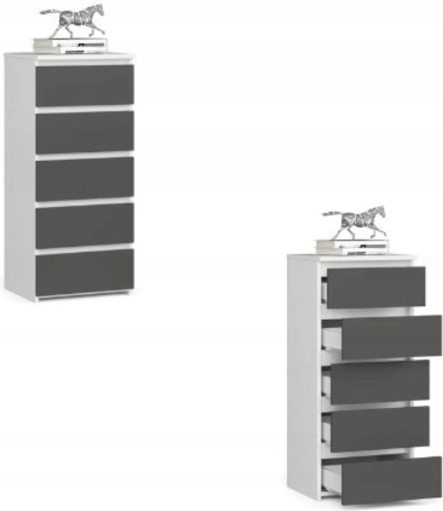 Komoda skříňka 40 cm CL5 bílá-grafit Akd