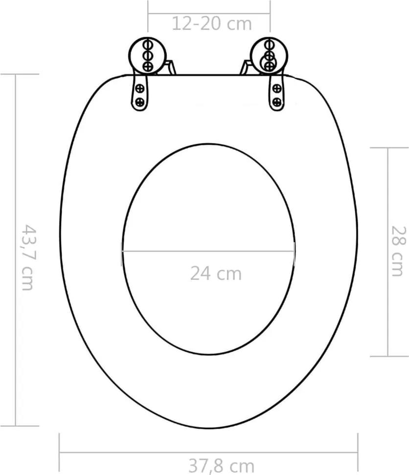 vidaXL WC sedátko s funkcí pomalého sklápění 2 ks MDF motiv mušlí [276992]