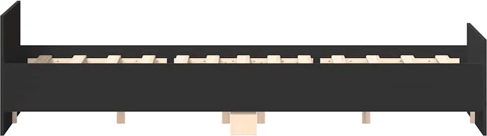 Rám postele s hlavovým a nožním čelem černý 135 x 190 cm 3203790