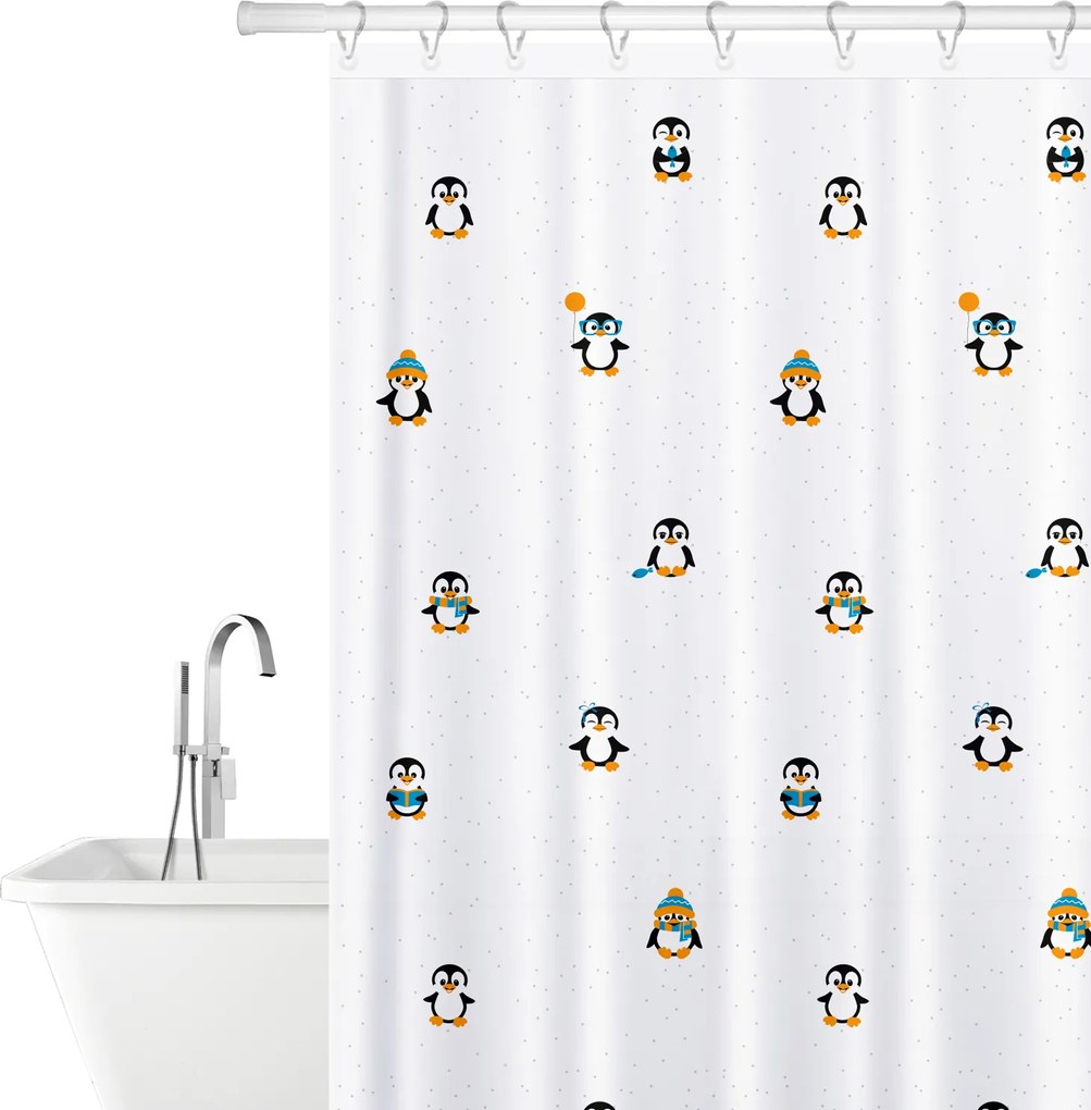 Tatkraft Funny Penguins textilní závěs, 180 x 180 cm, kód 10482