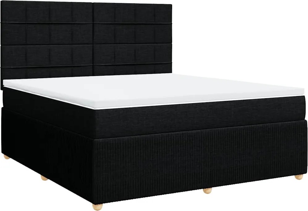 Box spring postel s matrací černá 180x200 cm textil 3292137