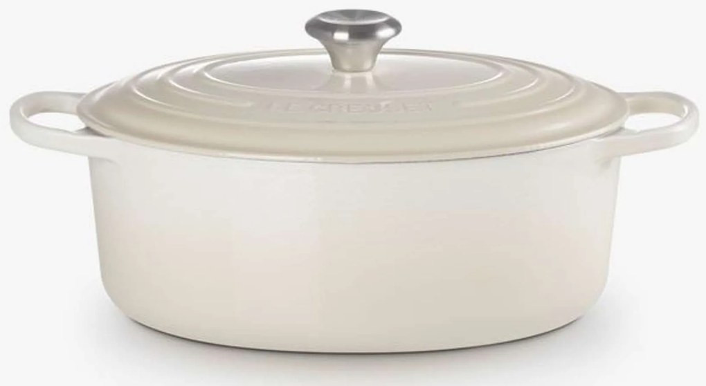 Le Creuset Signature - Pekáč oválný s poklicí, objem 6,3 l, meringue 21178317164430