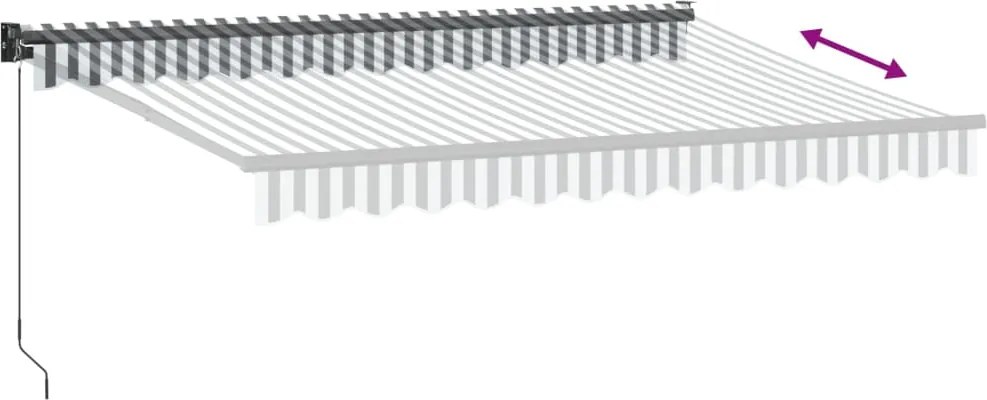 Zatahovací markýza antracitová a bílá 3,5x2,5 m textil a hliník 3216109