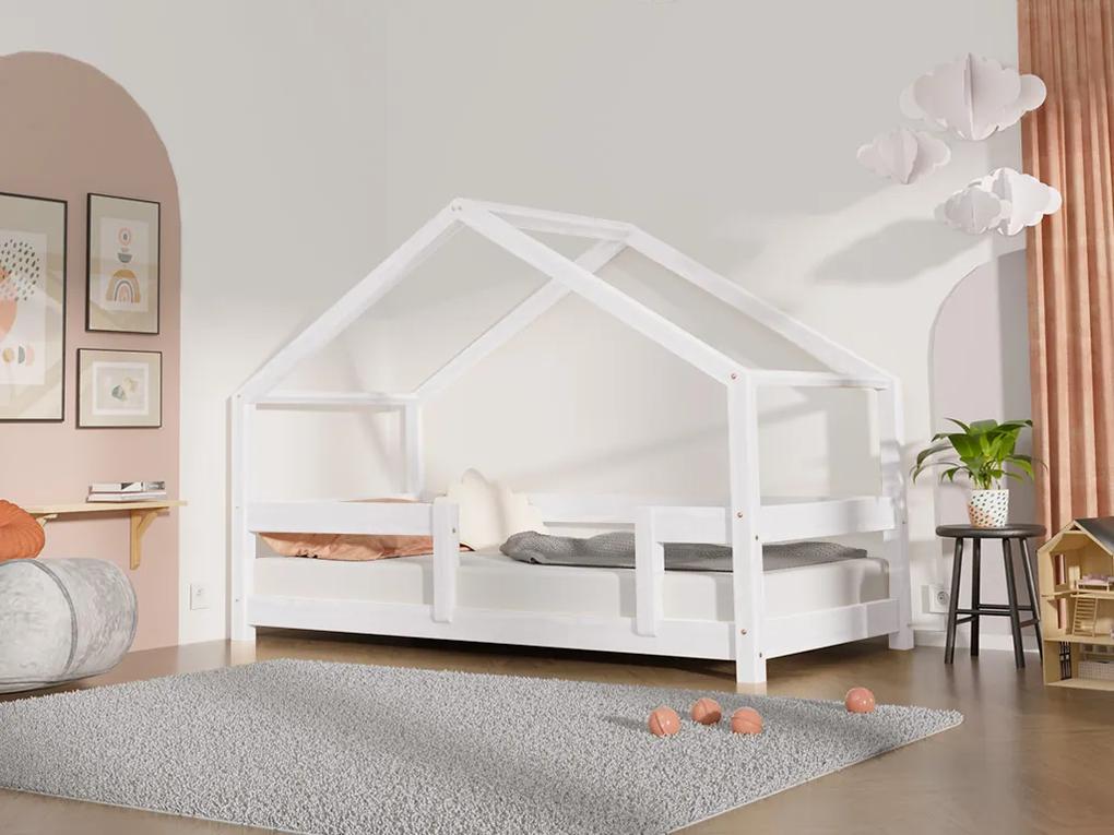 Benlemi Dětská domečková postel LUCKY s pevnou bočnicí Barva: Bílá, Rozměr: 120 x 200 cm