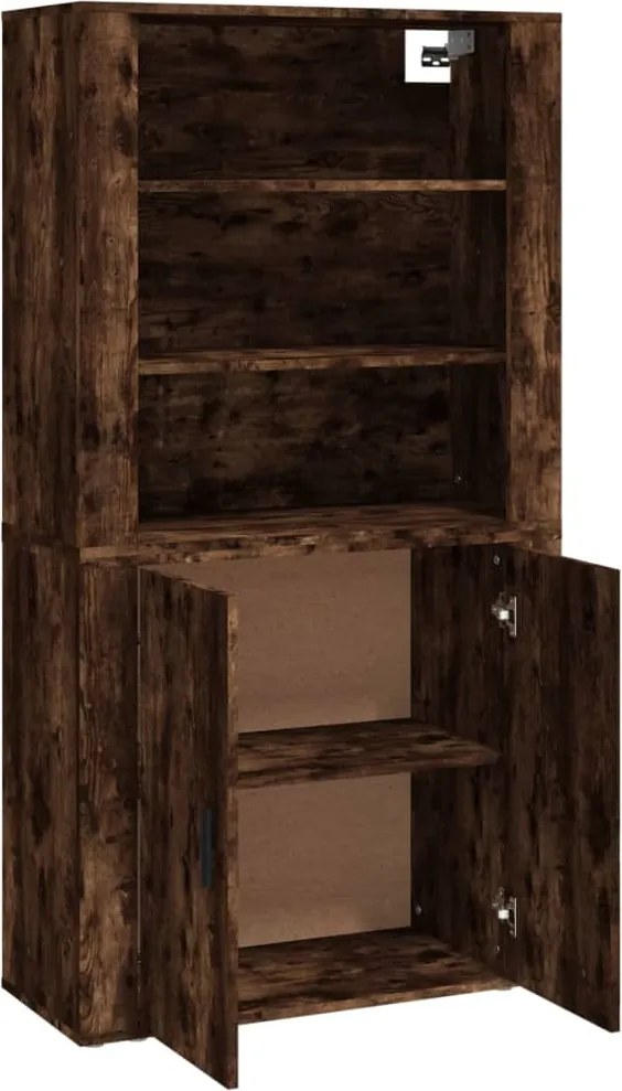 Skříň highboard kouřový dub kompozitní dřevo 3185364
