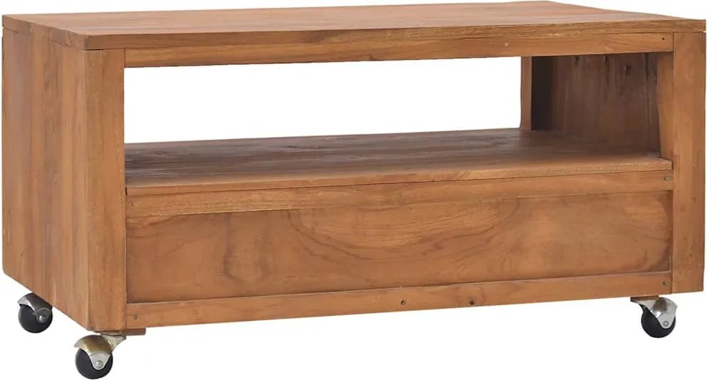 TV skříňka s kolečky 80 × 50 × 42 cm masivní teakové dřevo 326130