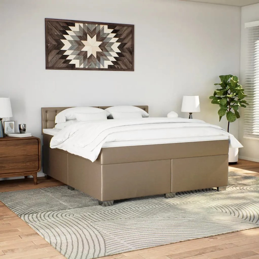 Box spring postel s matrací cappuccino 180 x 200 cm umělá kůže 3286135