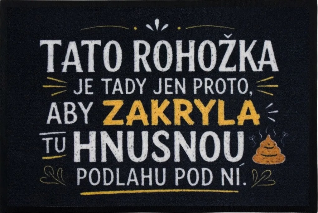 Mercury Flooring, Rohožka Hnusná podlaha 40x60 cm, 40x60, černá