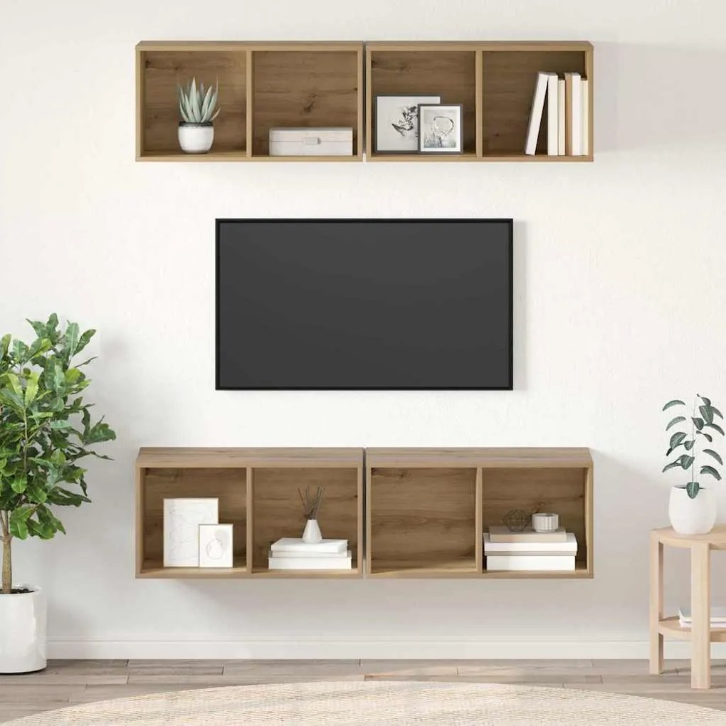 Sestava TV skříněk 4 ks Artisanový dub Kompozitní dřevo 3393533