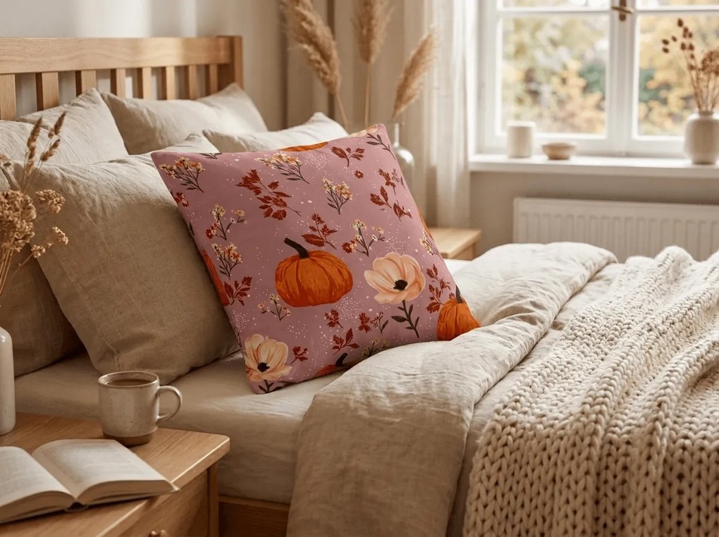 Povlak na polštář z mikrovlákna PUMPKINS ROSAVIE 45x45 cm, starorůžový
