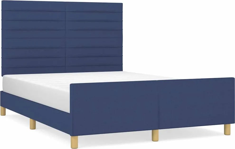 Rám postele bez matrace modrý 140 x 200 cm textil 3125144