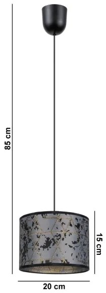 Lustr na lanku REZO 1xE27/60W/230V šedá