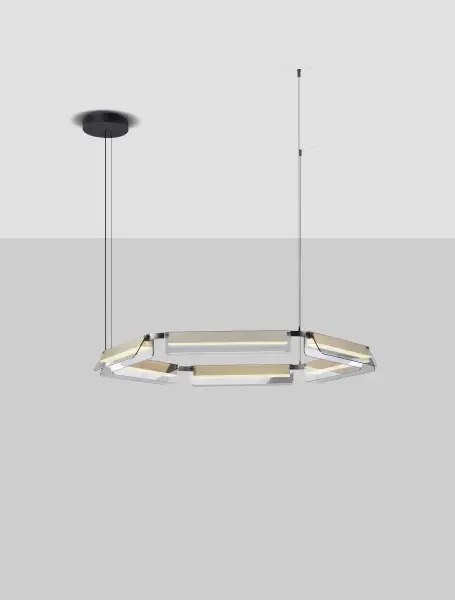 LED stmívatelné černo-zlaté moderní svítidlo Apnea 150