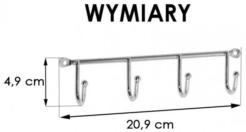 Erga příslušenství, 4-háček na ručníky, chromová, ERG-YKA-E.WK4