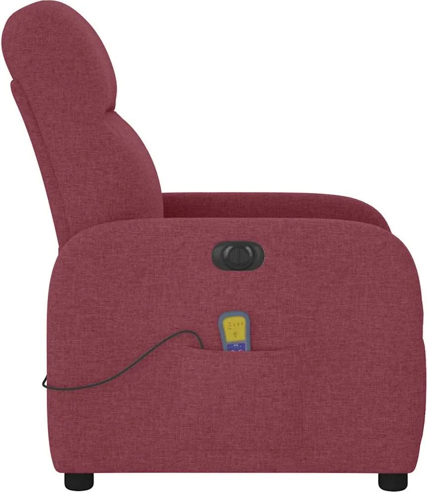 Elektrické masážní polohovací křeslo vínové textil 3302965