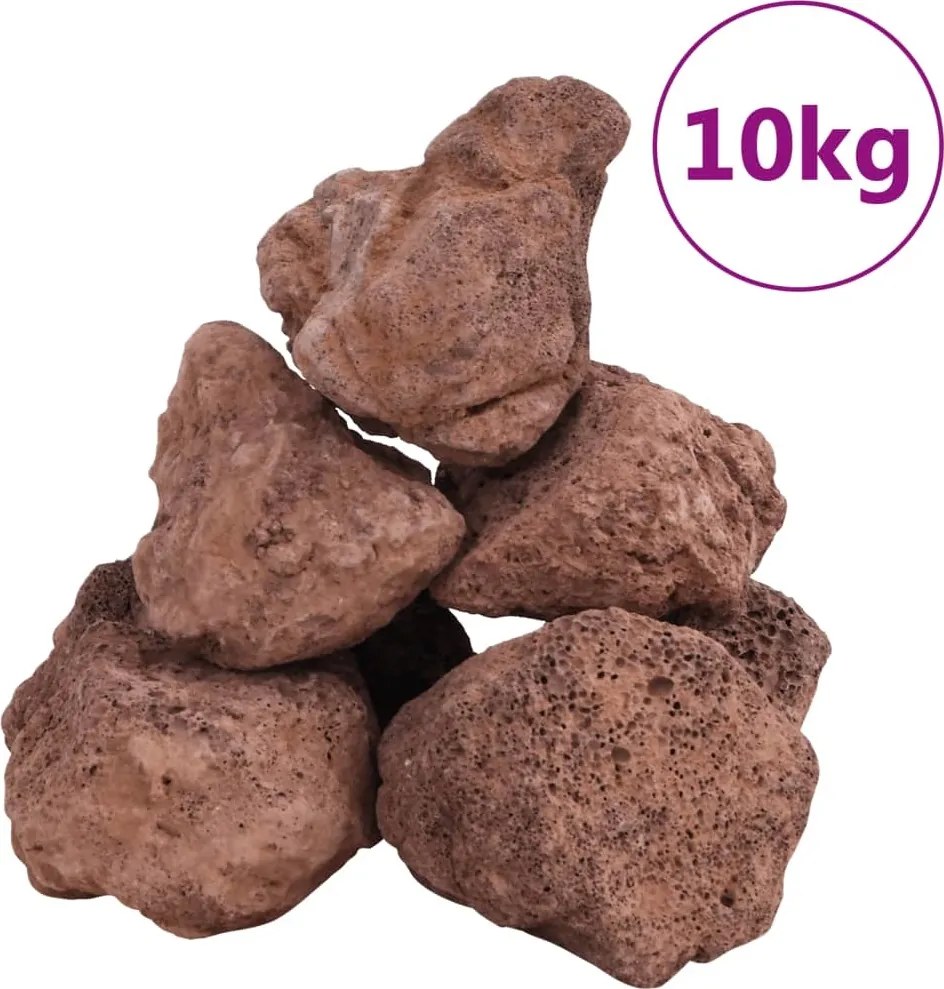 vidaXL Sopečné kameny 10 kg 10–30 cm [155323] Barva: Červená
