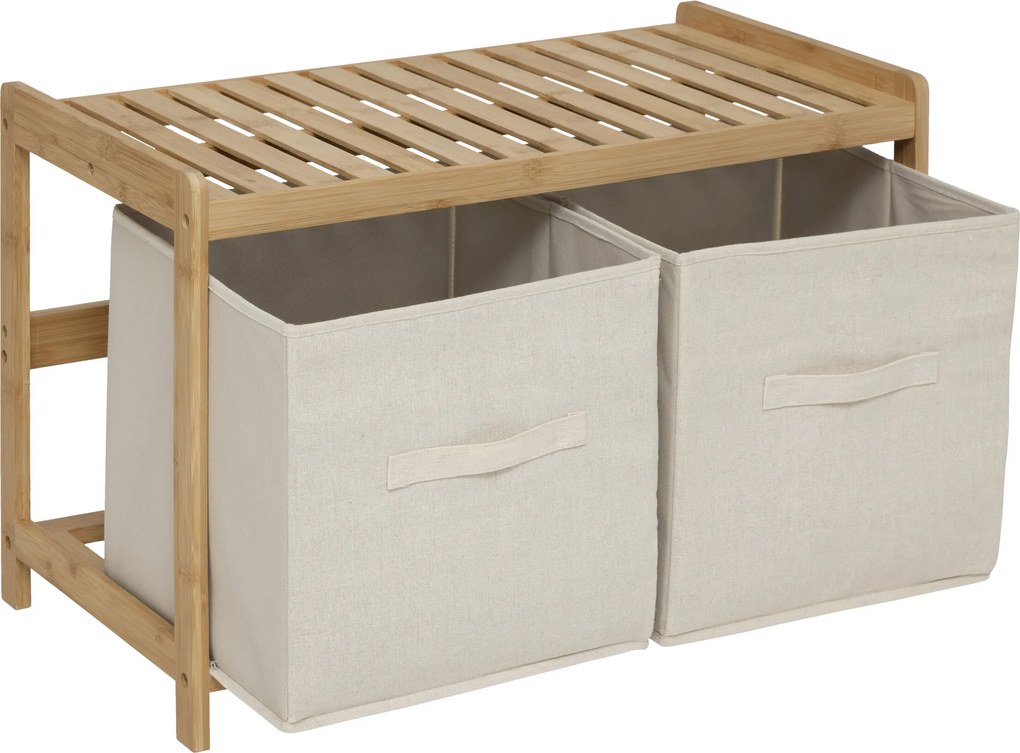 Lavice do koupelny TIDY BOX, 2 úložné boxy, 66,8 x 44 x 35 cm