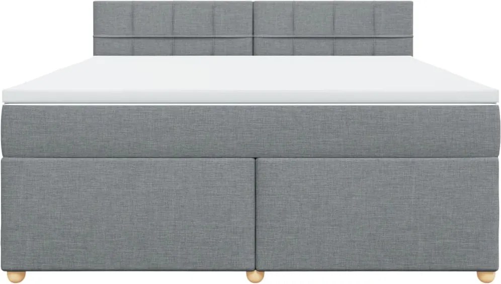 Box spring postel s matrací světle šedá 180 x 200 cm textil 3286759