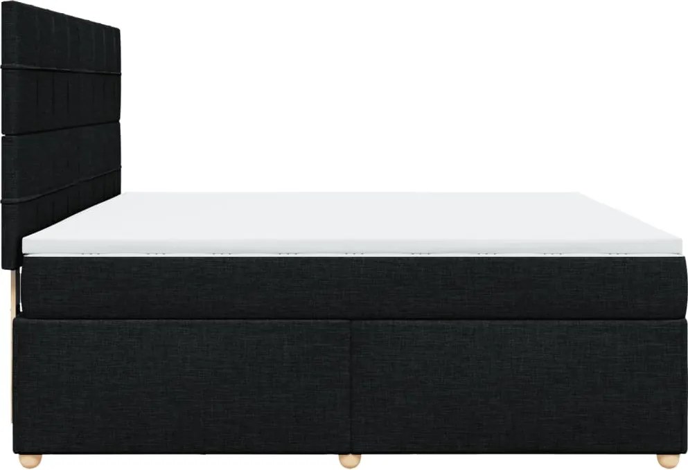 Box spring postel s matrací černá 180x200 cm textil 3291361